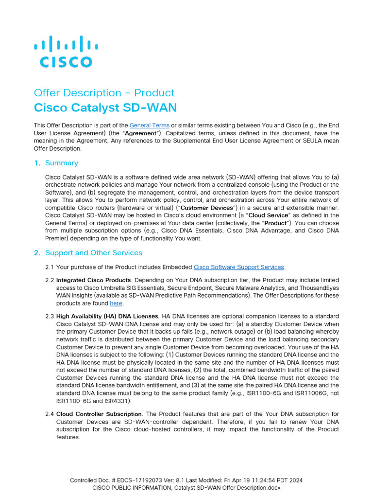 Cisco Catalyst Sd Wan Pdf Cloud Computing Computer Network