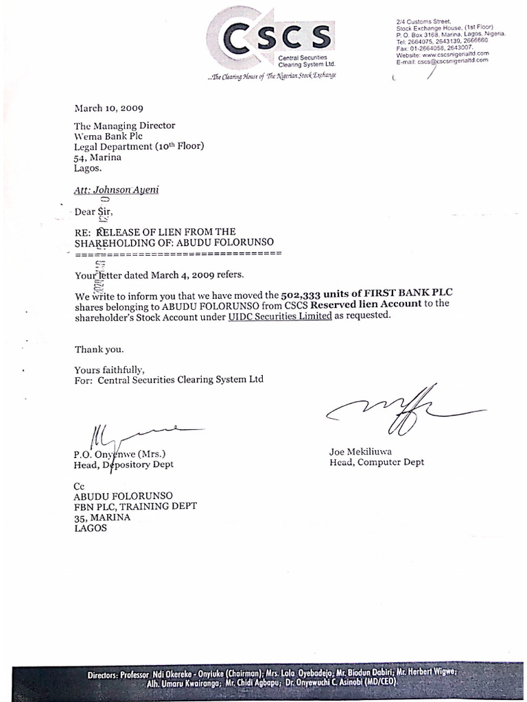 CSCS Shareholding | PDF