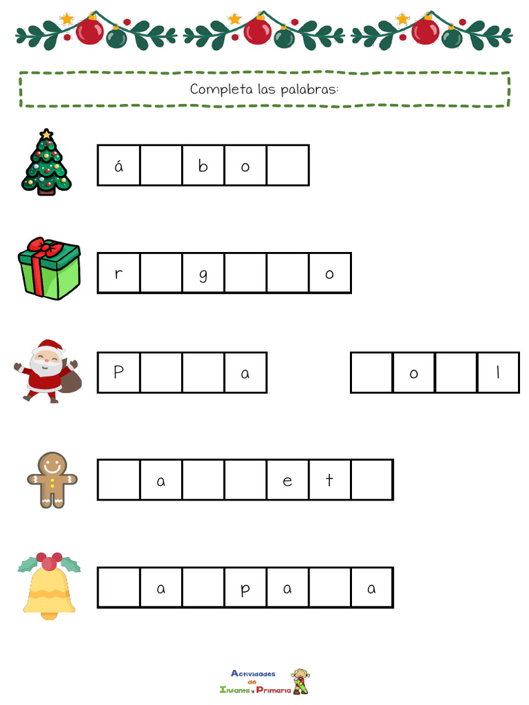 Lectoescritura Vocabulario de Navidad | PDF