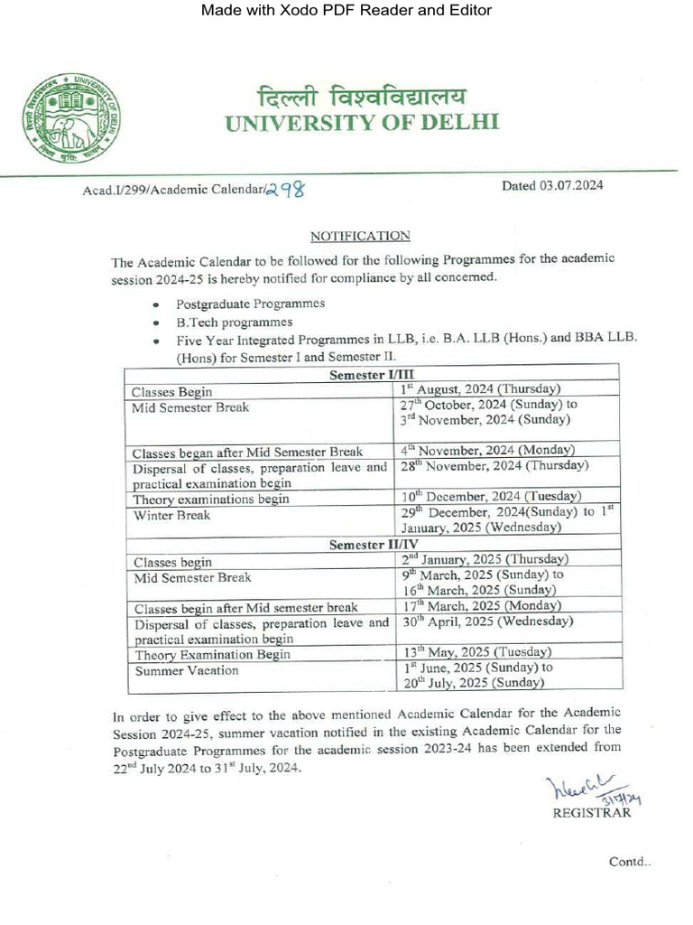 Academic Calander 2024-25 | PDF