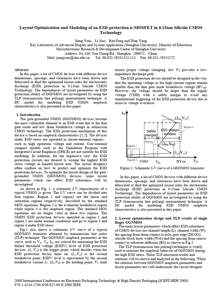 Layout Optimization and Modeling of An ESD-protection n-MOSFET in 0 ...