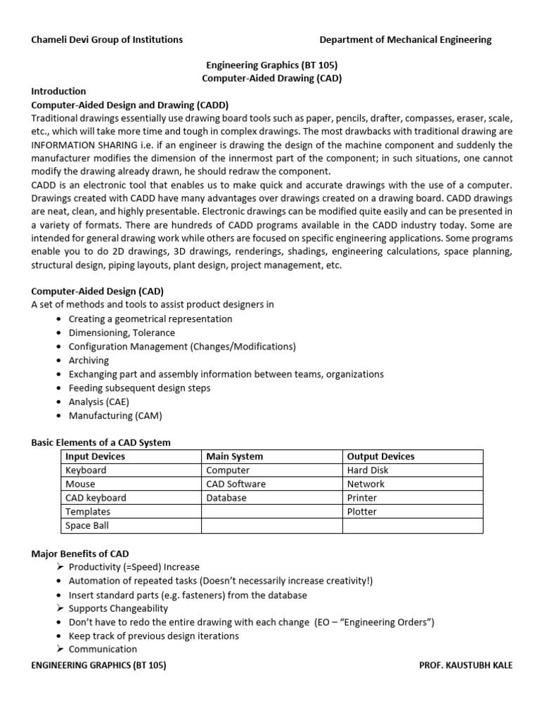 Class Notes - Engineering Graphics (BT 105) - Module VI, VII, VIII & IX ...