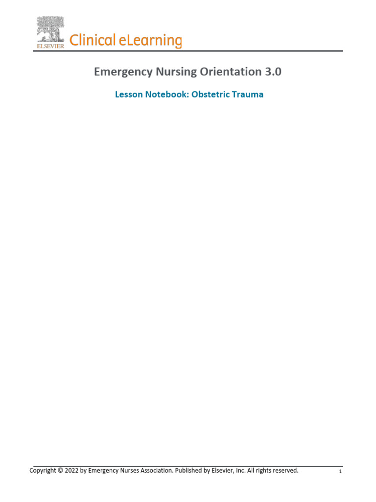 Obstetric Trauma, Lesson Notebook, ENO 3.0 Update | PDF ...