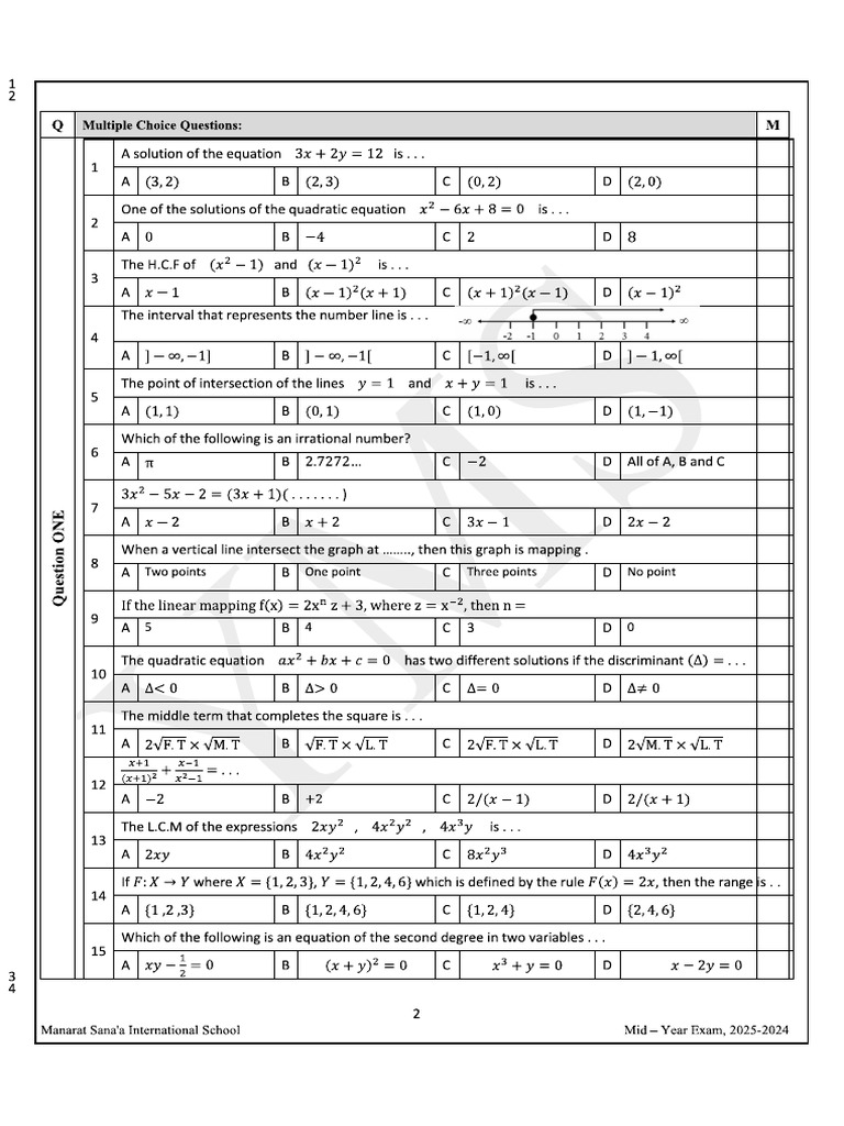 Median Mid Year Exam Grade 9 Boys11 | PDF