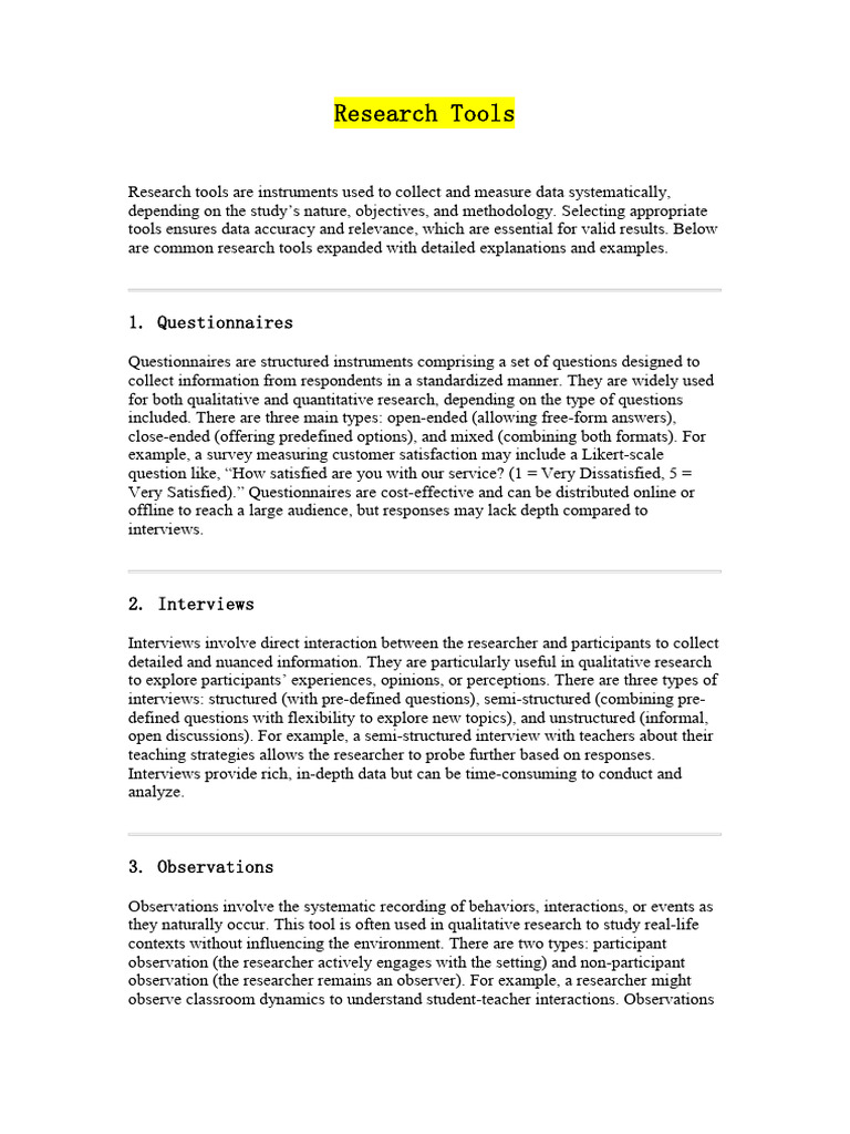 Research Tools | PDF | Focus Group | Methodology