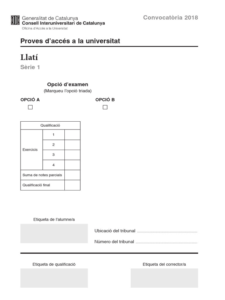 Pau Llati 2018 Juny Enunciat | PDF