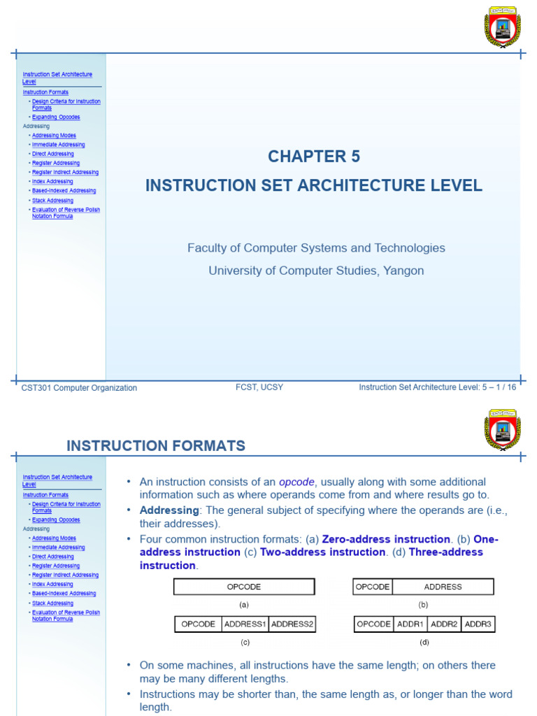 CH 5 Instruction Set Architecture Level | PDF | Central Processing Unit | Computing