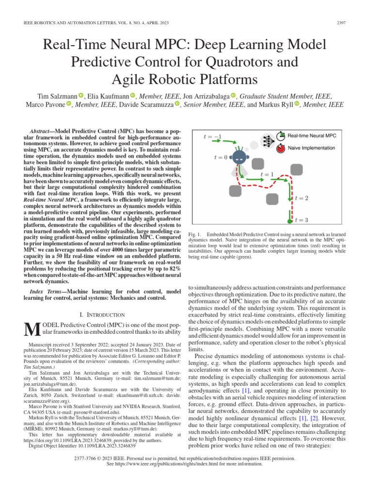 Real-Time Neural MPC Deep Learning Model Predictive Control For Quadrotors and Agile Robotic ...