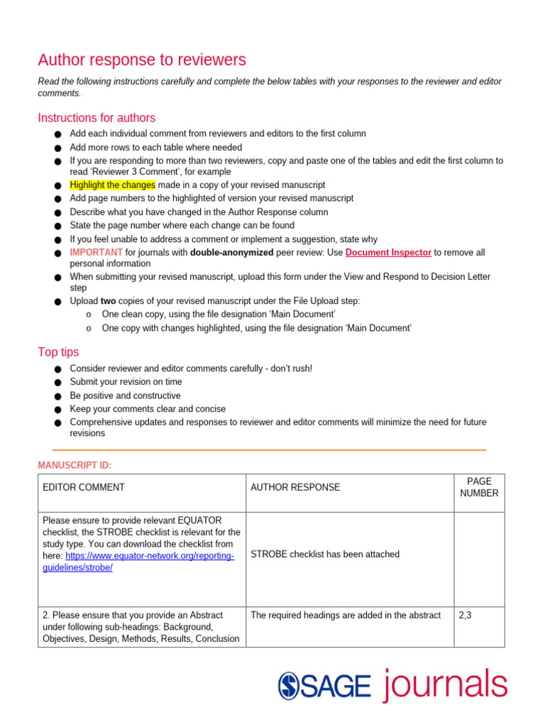 Response+to+reviewers+form | PDF | Word | English Language