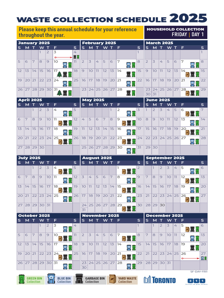 Waste Pick Up Schedule 94c4-WM2025SFDAY1FRI-Final-AODA | PDF | Waste ...
