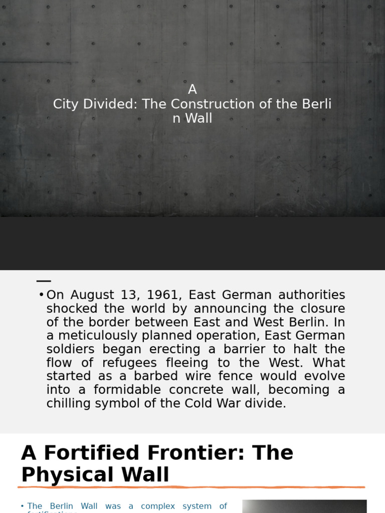 Berlin Wall: Cold War's Dividing Line | PDF