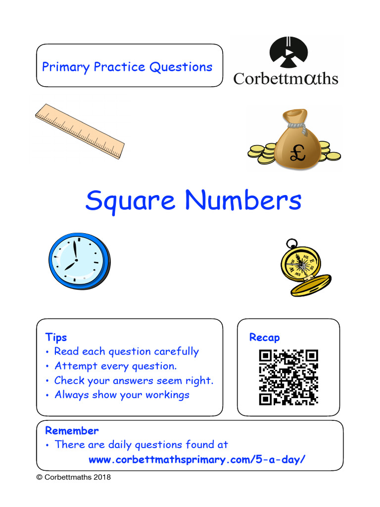 Corbettmaths Square Numbers Questions | PDF