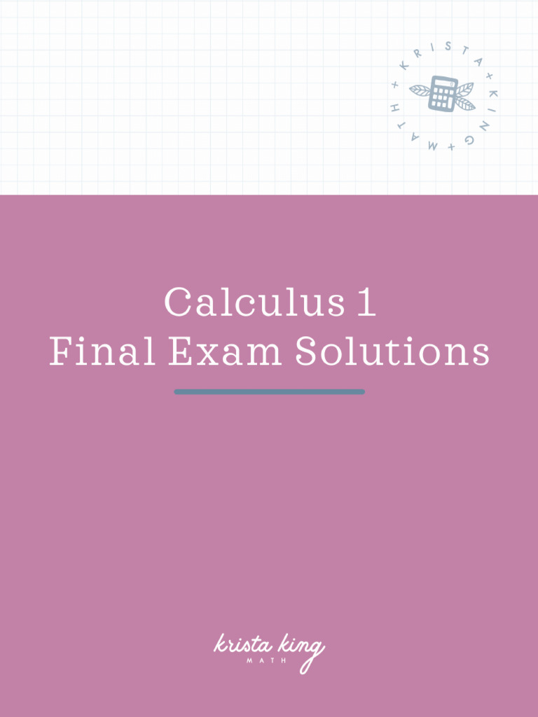 Calculus 1.final Exam - Solutions | PDF | Mathematical Analysis | Mathematics