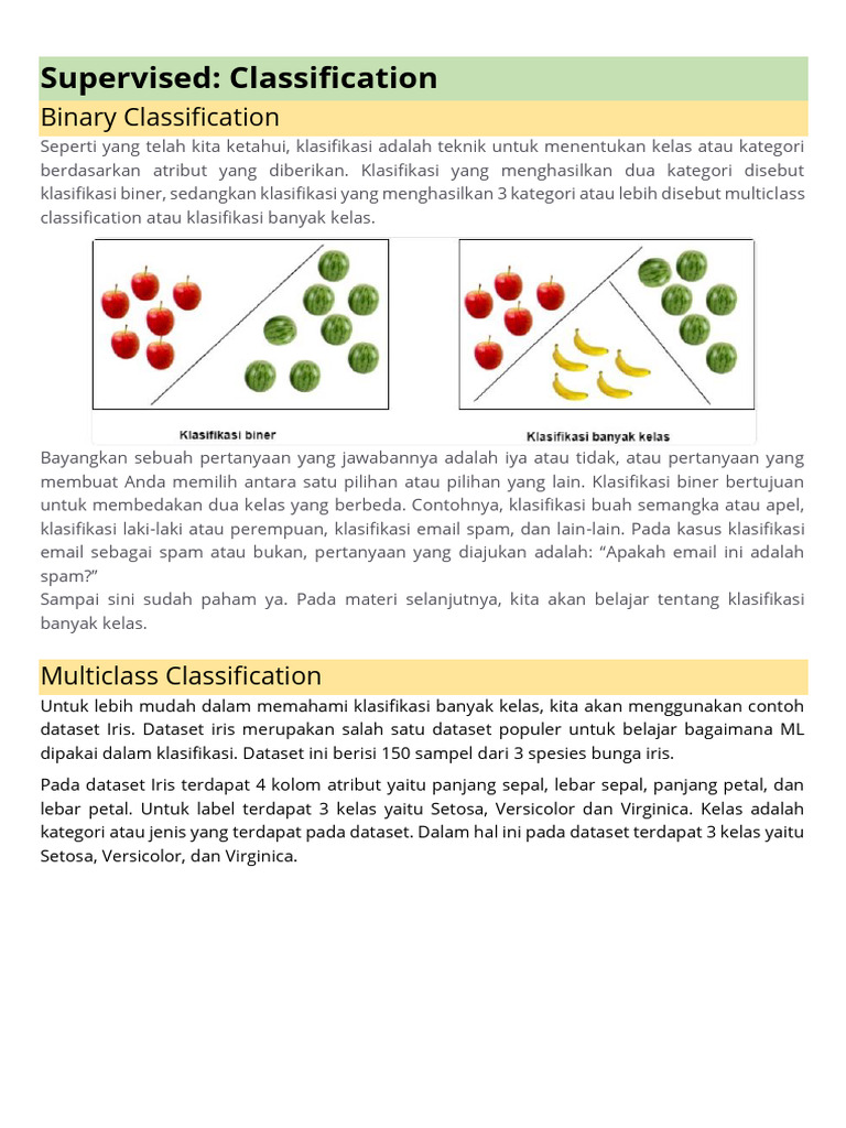 Materi 11 - Supervised Learning - Multiclass Classification | PDF