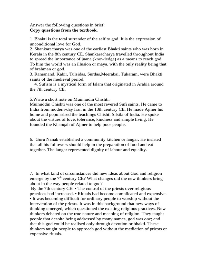 Gr-7 Popular Beliefs and Religious Debates | PDF | Bhakti Movement | Bhakti