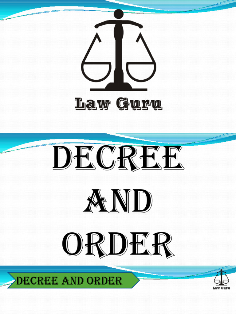 Differences Between Decree and Order | PDF