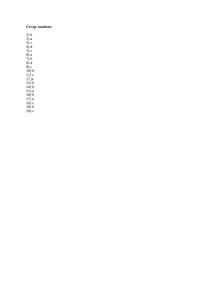 Vize 2023 Nisan Cevap | PDF