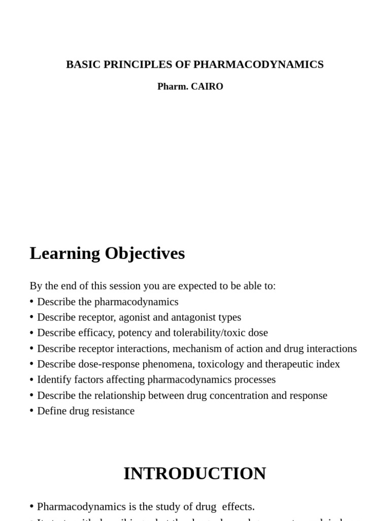 3. BASIC PRINCIPLES OF PHARMACODYNAMICS | PDF | Receptor (Biochemistry) | Acetylcholine