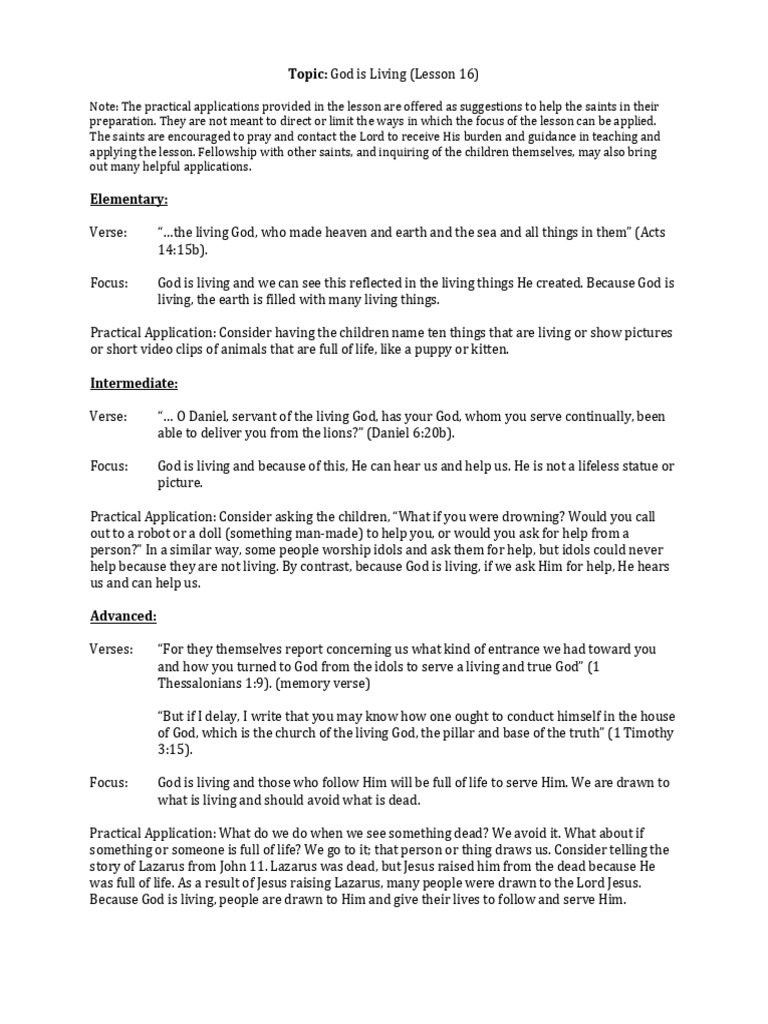 16 God is Living | PDF | Lazarus Of Bethany | Religious Belief And Doctrine