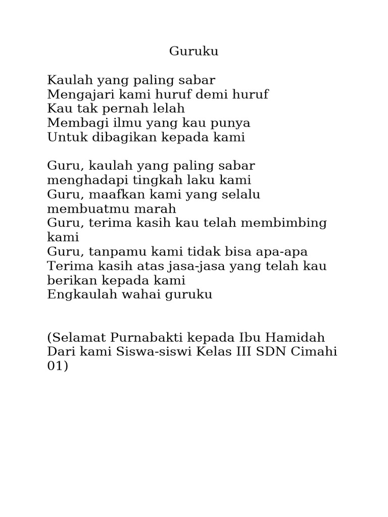 Puisi Guruku | PDF