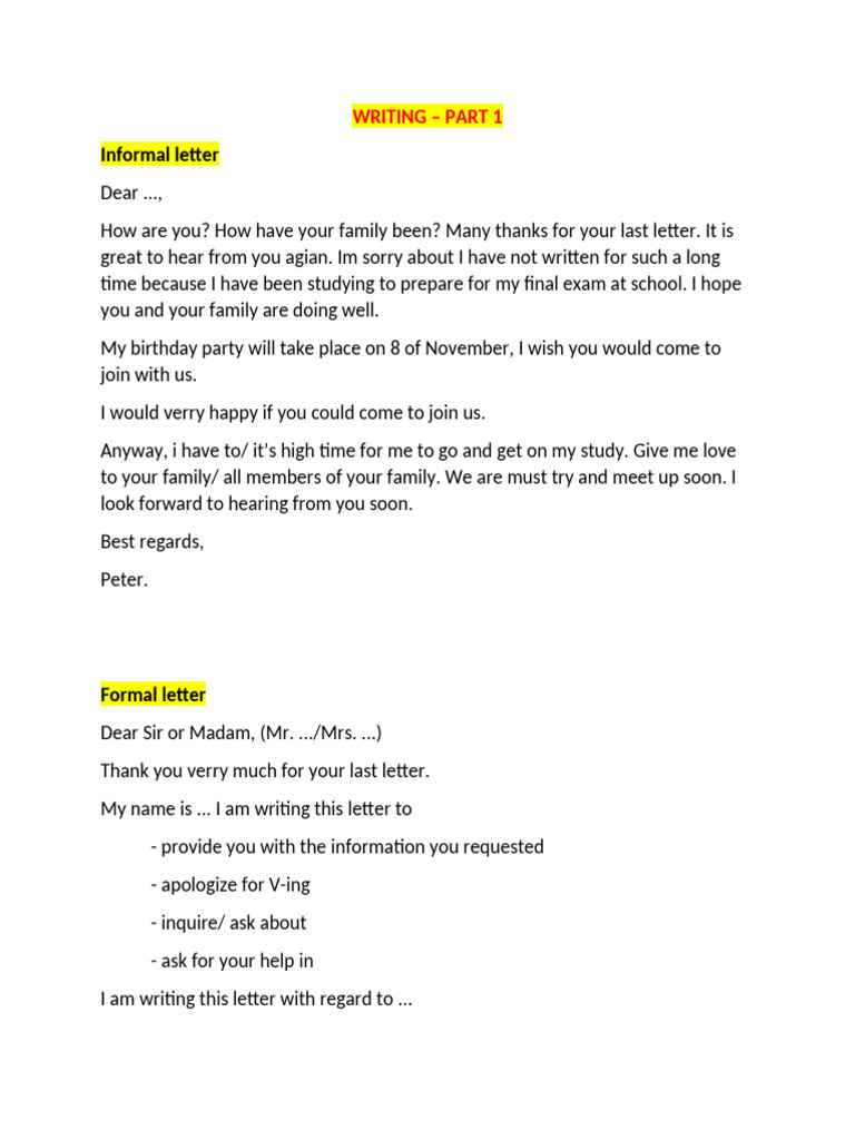 Template Writting P1 2 | PDF