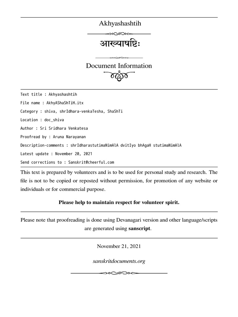 Akhy ASha SH Ti H | PDF