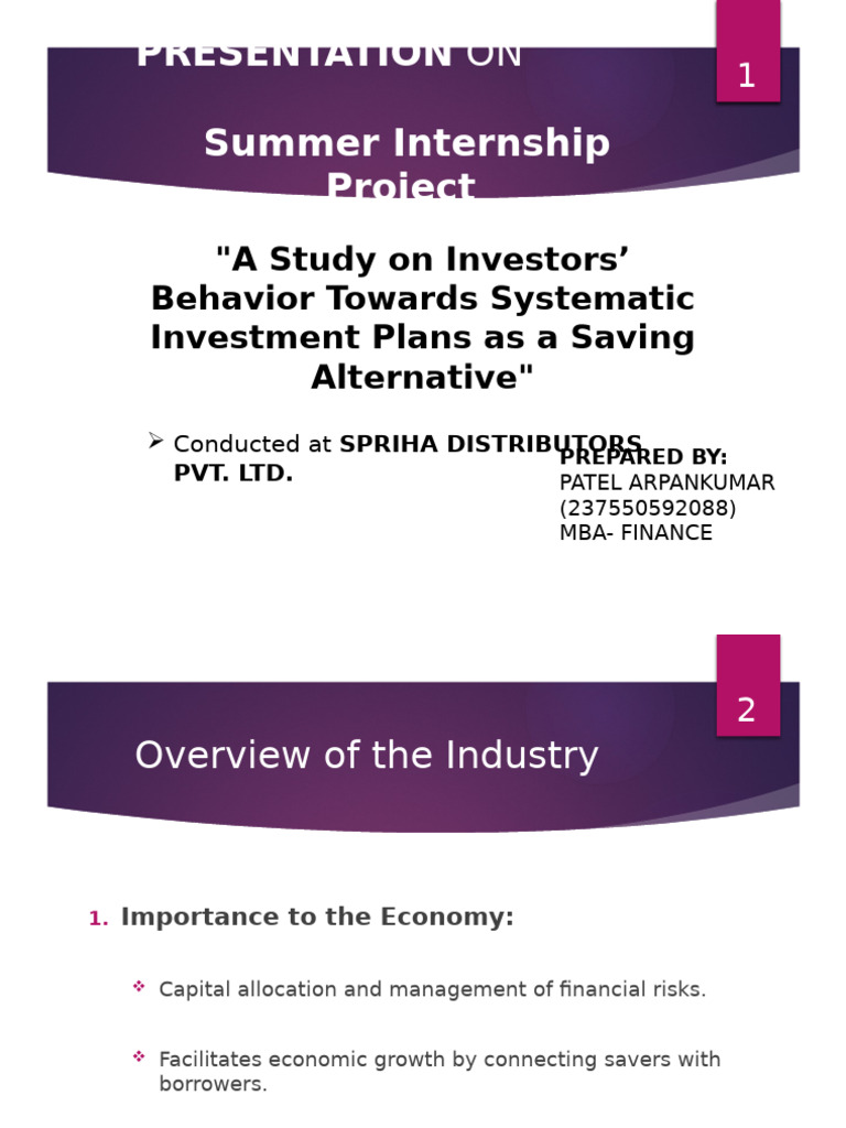 ARPAN PATEL PPT | PDF | Investing | Investment Banking