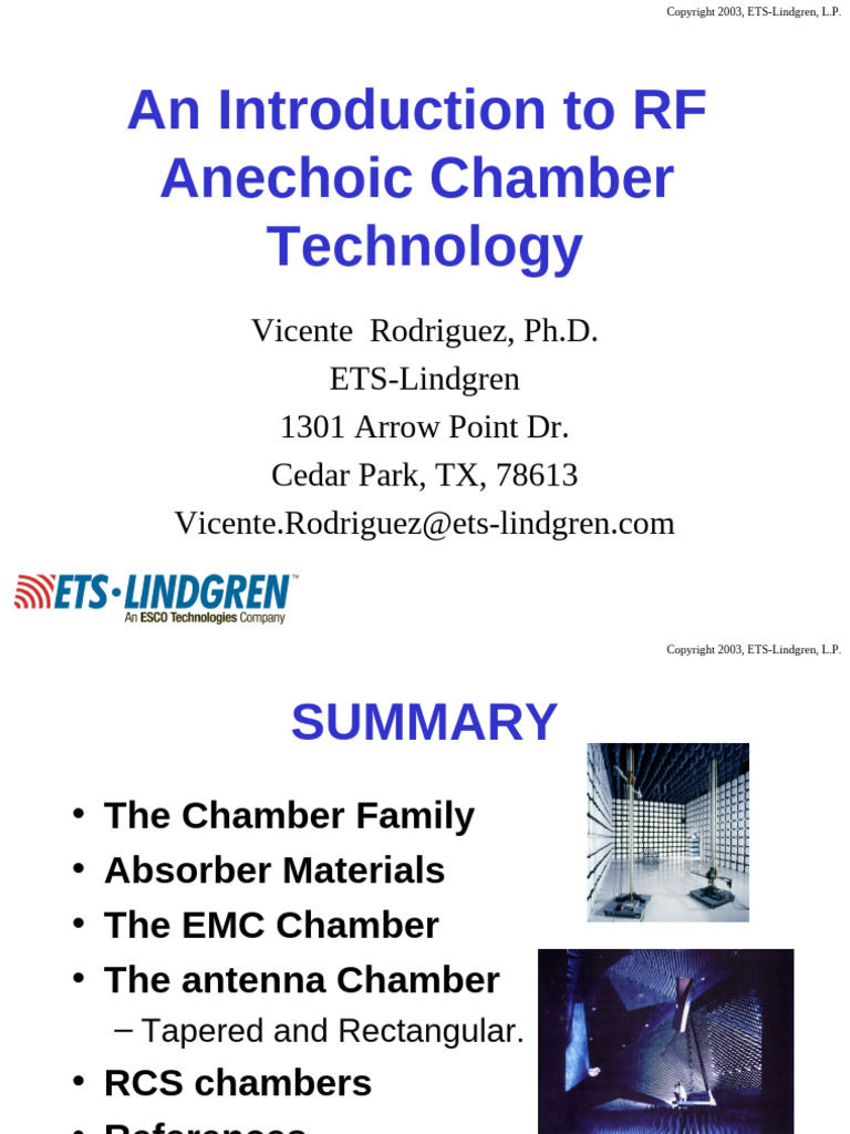 An Introduction To RF Anechoic Chamber Technology | PDF | Antenna (Radio) | Electromagnetic ...