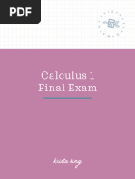 Calculus 1 Final Exam Overview | PDF | Mathematics | Mathematical Concepts