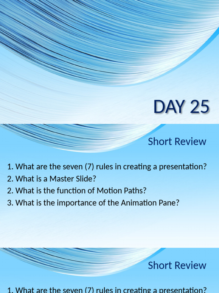Day 25-28 Presentation Software (Hyperlink & Action Buttons) | PDF ...