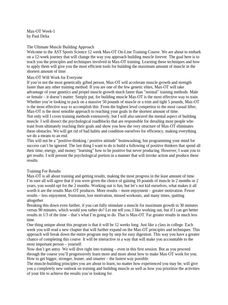MAX OT | PDF | Strength Training | Muscle Hypertrophy