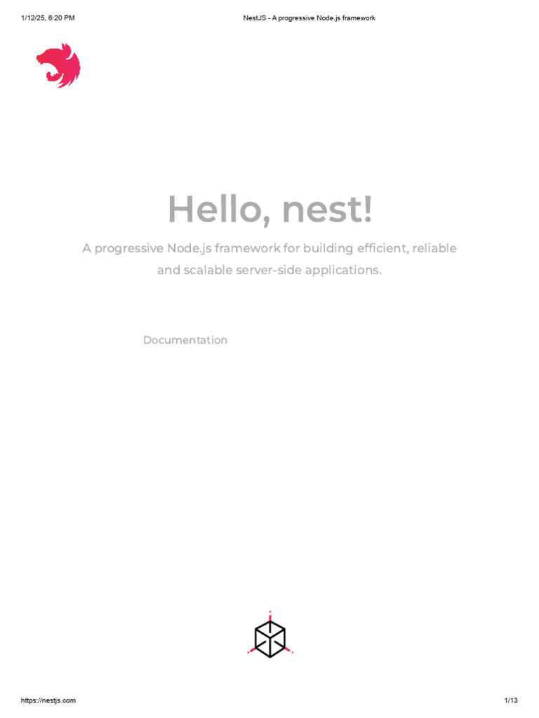 NestJS - A Progressive Node - Js Framework | PDF | Software Framework | Information Technology