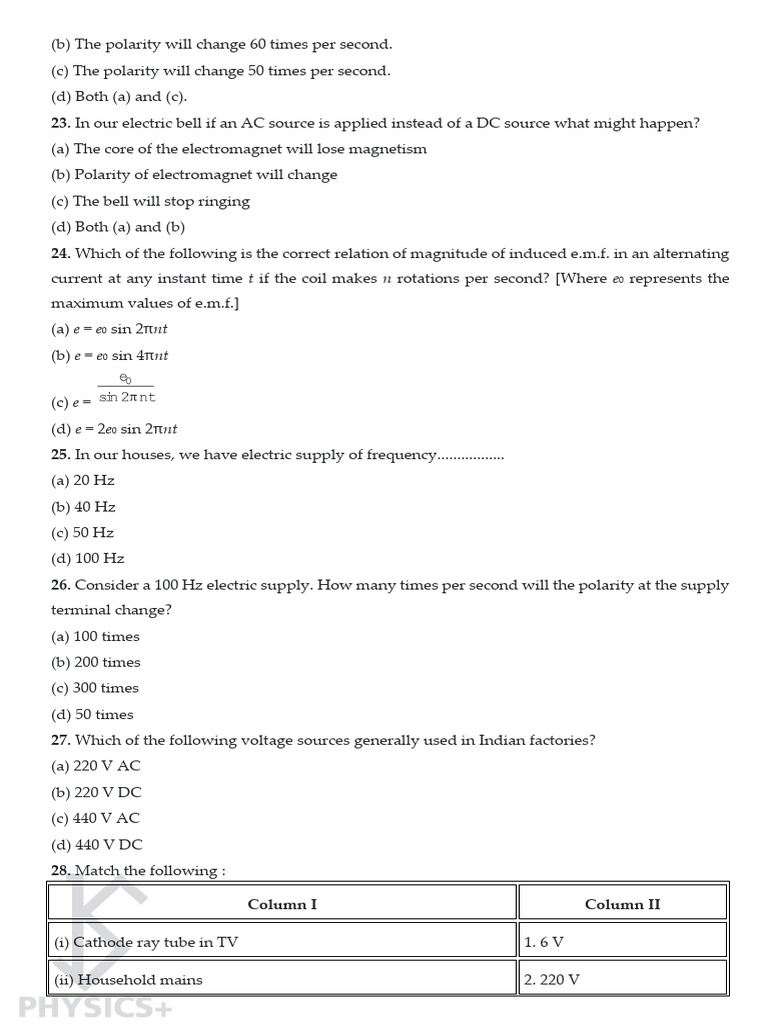 Electromagnetism Class 10 Qna V2 | PDF | Alternating Current | Magnetic ...