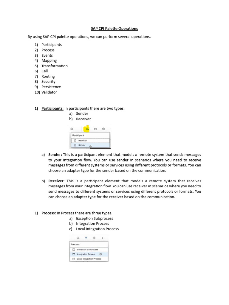 SAP CPI Palette Operations Prepared by Vengal | PDF | Encryption | Public Key Cryptography