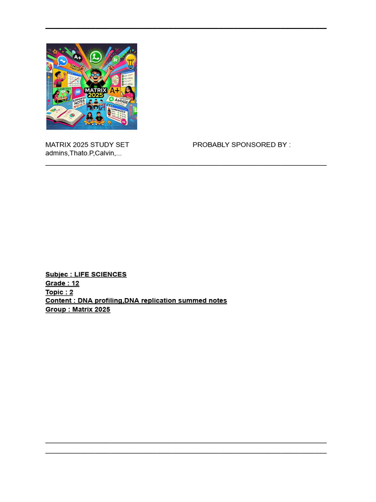 Matrix 2025 Study Set Probably Sponsored by - Admins, Thato | PDF