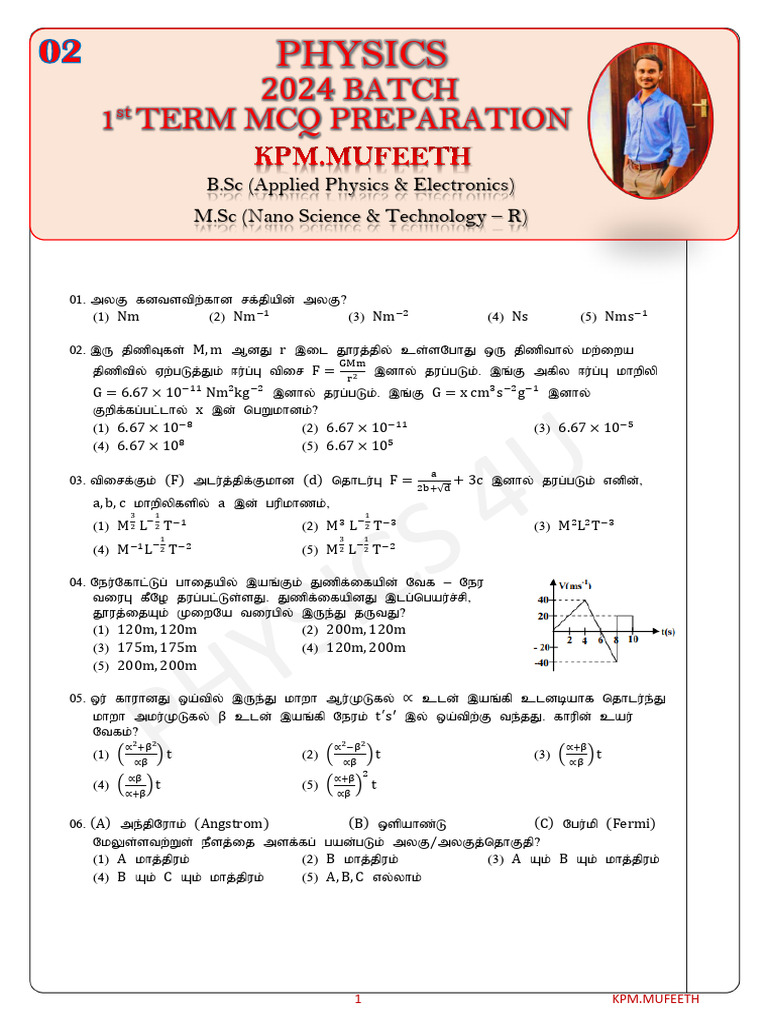 First Term Preparation MCQ - 02 | PDF