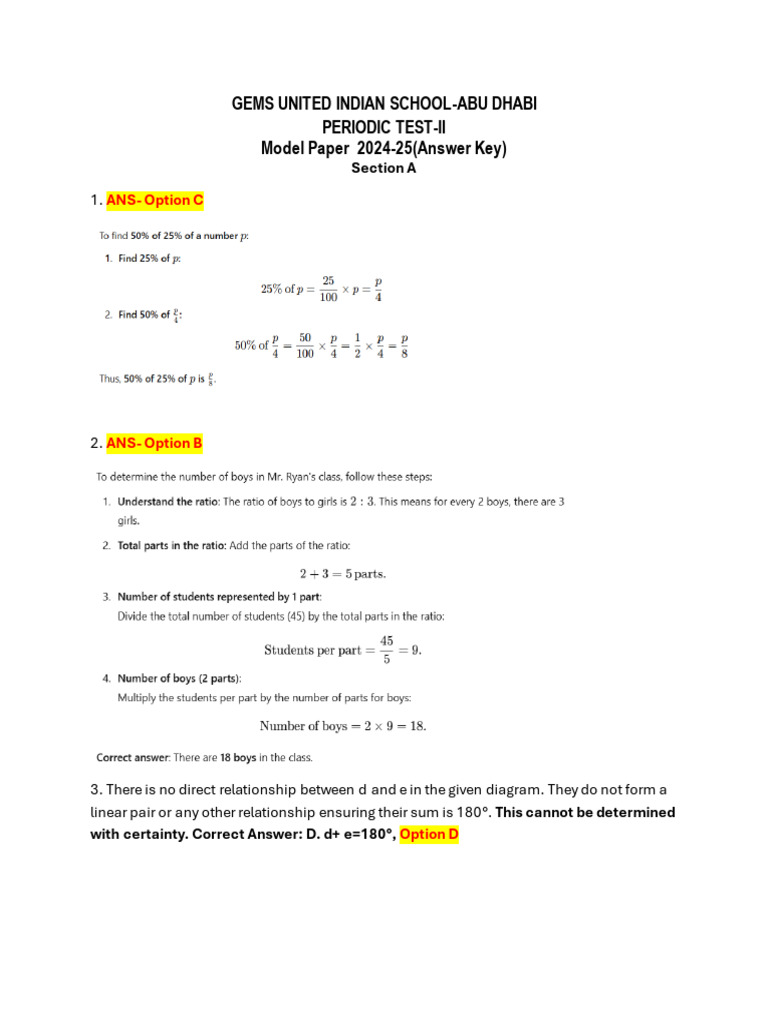Pt2 - Sample Paper Answer Key | PDF