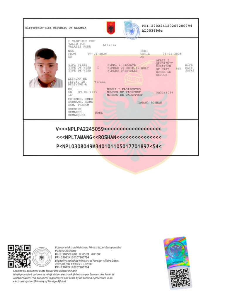 Evisa ALBANIA Roshan | PDF