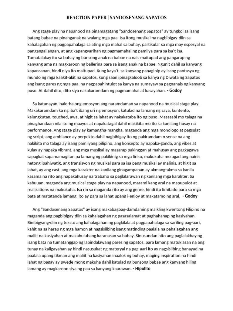 Reaction Paper | PDF