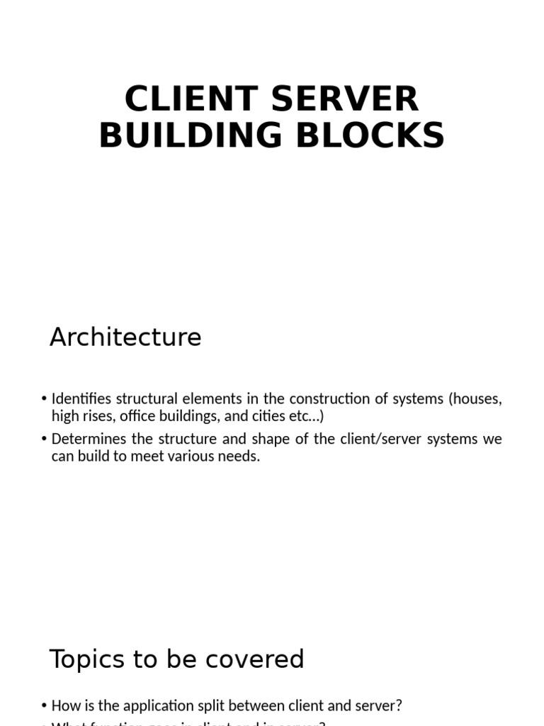 Client Server Building Blocks | PDF | Operating System | Computing
