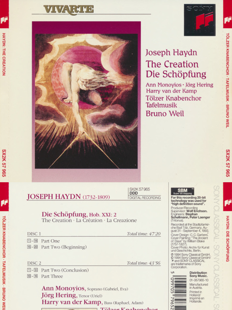 CD The Creation Die Schpfung Joseph Haydn Ann Monoyios JRG Hering Harry ...