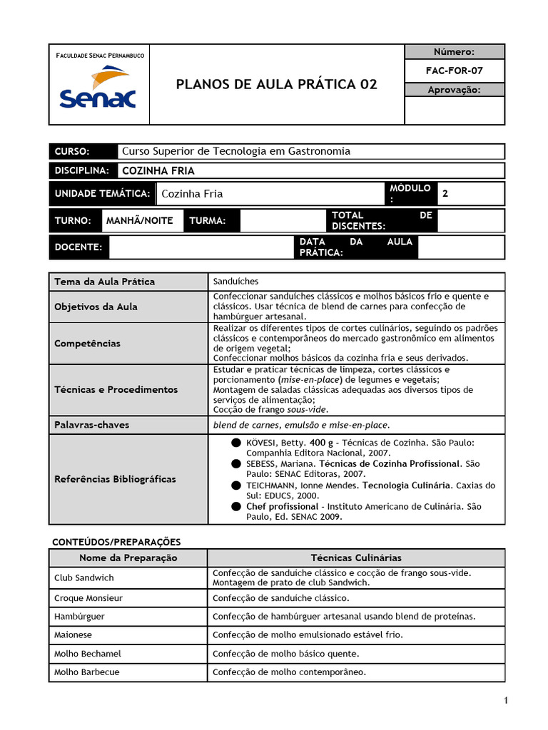Cozinha Fria - Pap 2 - Sanduíches - 2024.2-Rev. | PDF | Mostarda (condimento) | Queijo