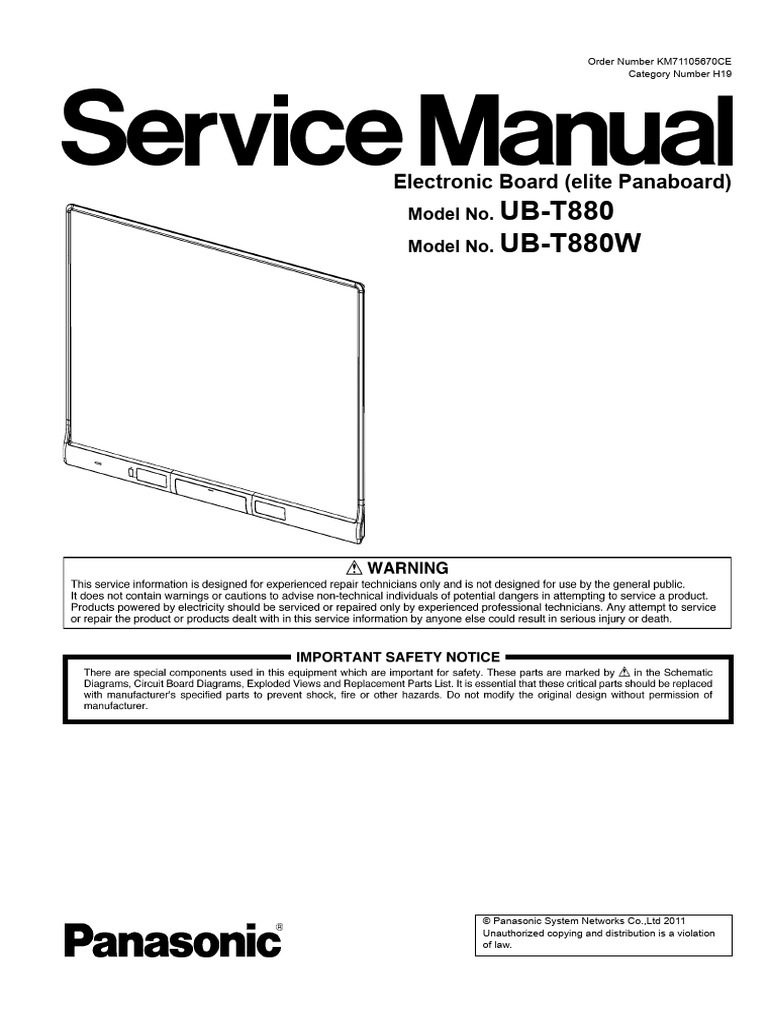 PANASONIC - UB-T880 - T880W Servies Maual | PDF | Soldering ...