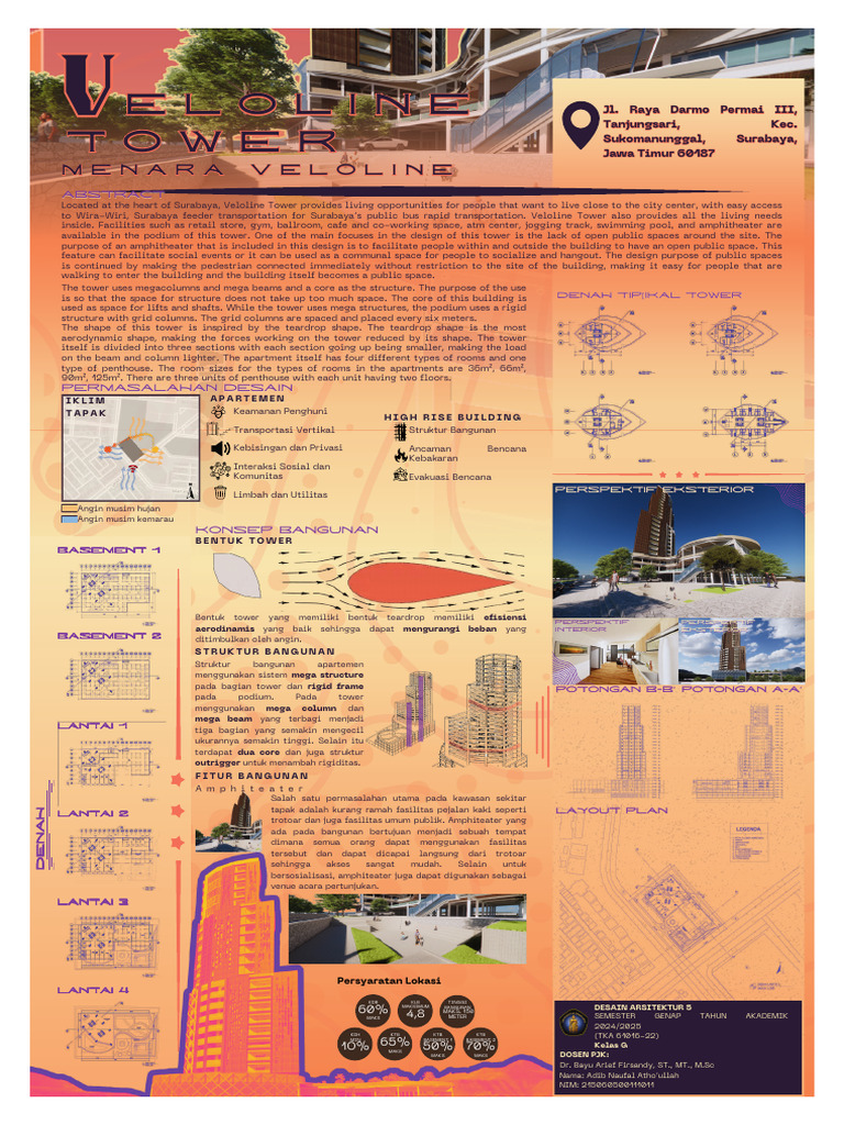 Kelas G - Adib Naufal Atho'ullah - 215060500111011 - Poster DA5 | PDF | Residential Buildings