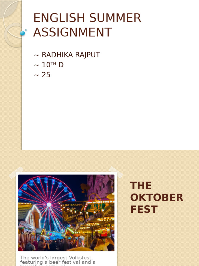 English Summer Assignment | PDF | Festival | Hindu Worship