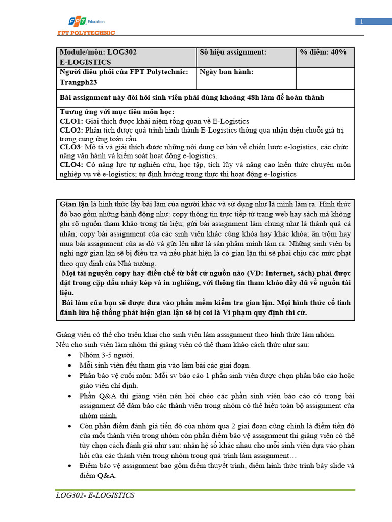 LOG302 Assignment | PDF