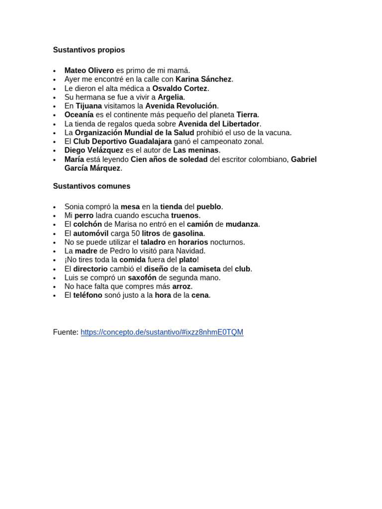 Sustantivos Propios | PDF