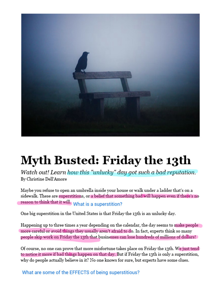 Myth Busted_ Friday the 13th | PDF | Superstitions