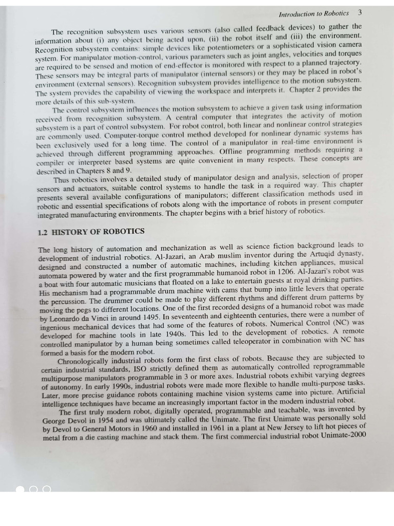 INTRODUCTION TO ROBOTICS | PDF