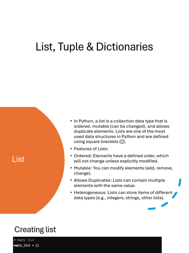 python List Tuple Dictionaries | PDF | Computer Programming | Software ... python List Tuple Dictionaries | PDF | Computer Programming | Software ...